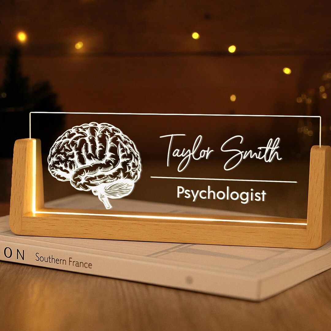 Custom Psychologist Desk Name Plate, Custom Desk Light for Neurologist ...