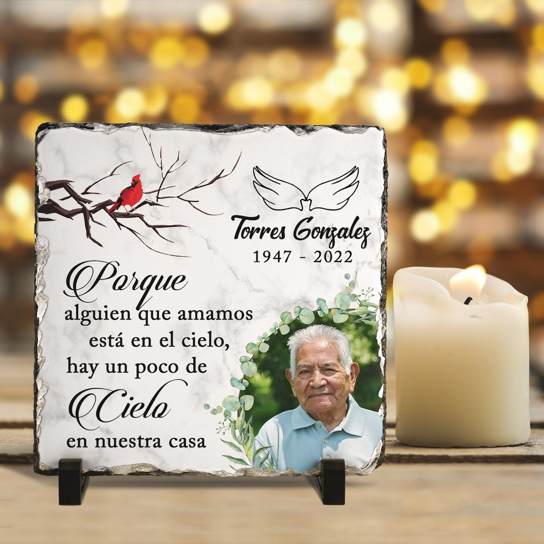 Memorial Gift in Spanish Slate Plaque, Sympathy Gifts in Spanish, Loss ...