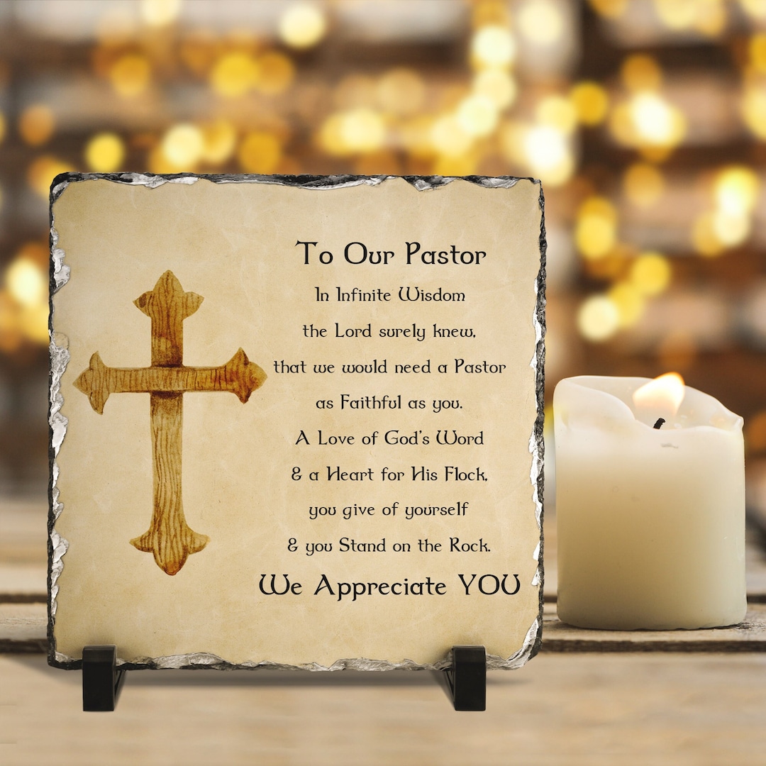 Pastor Appreciation Gift, to Our Pastor Slate Plaque, Minister Gift ...