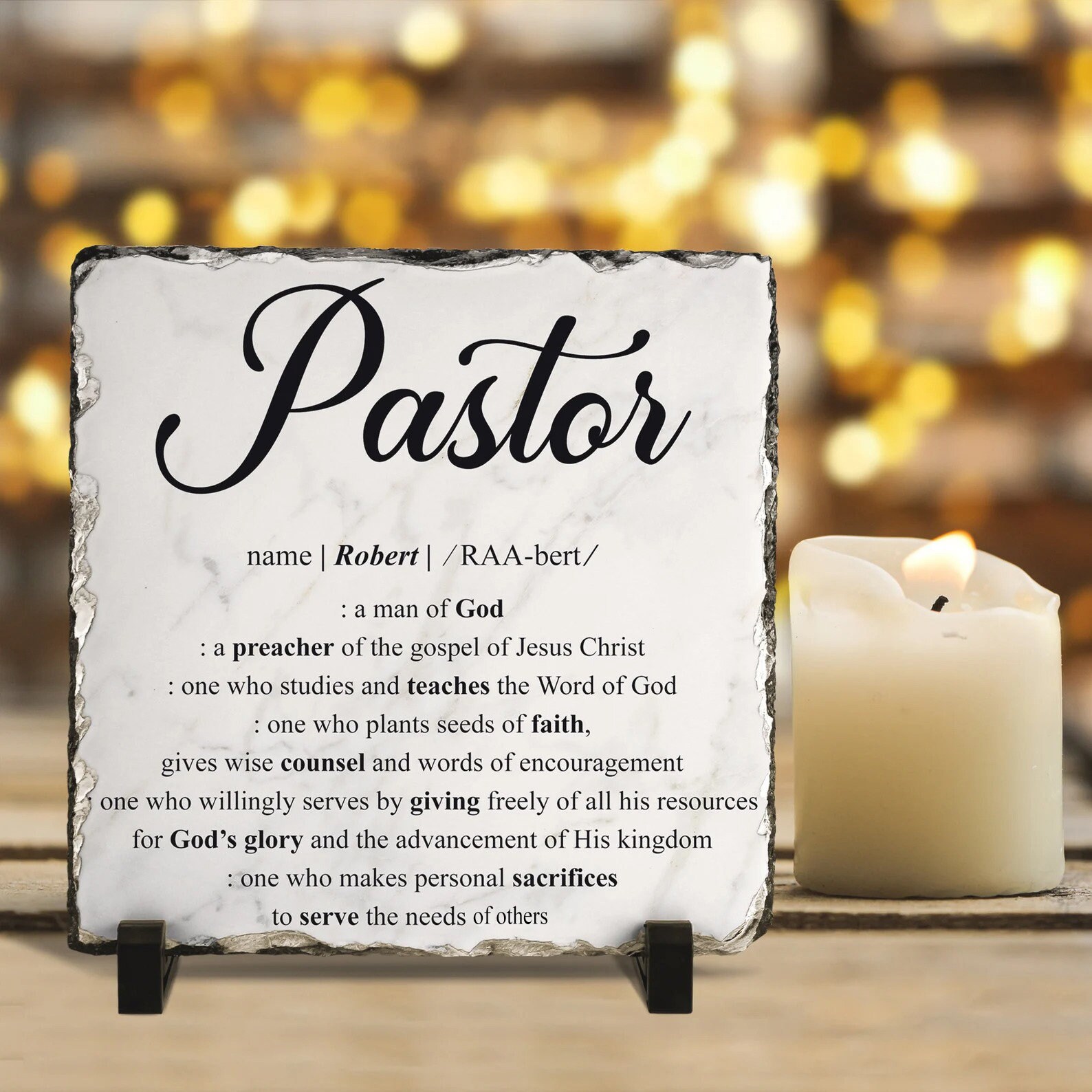 Pastor Appreciation Slate Plaque, Pastor Definition Gift, Minister Gift ...