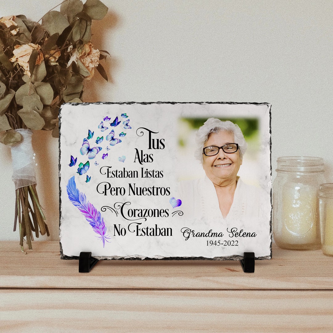 Memorial Gift in Spanish Slate Plaque, Sympathy Gifts in Spanish, Loss ...