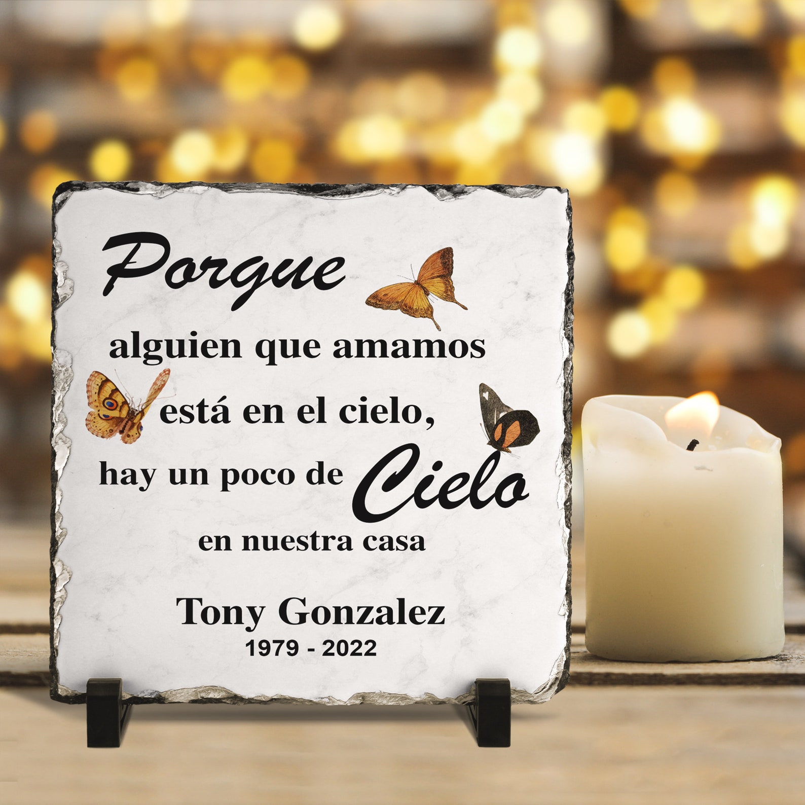 Memorial Gift in Spanish Slate Plaque, Sympathy Gifts in Spanish ...