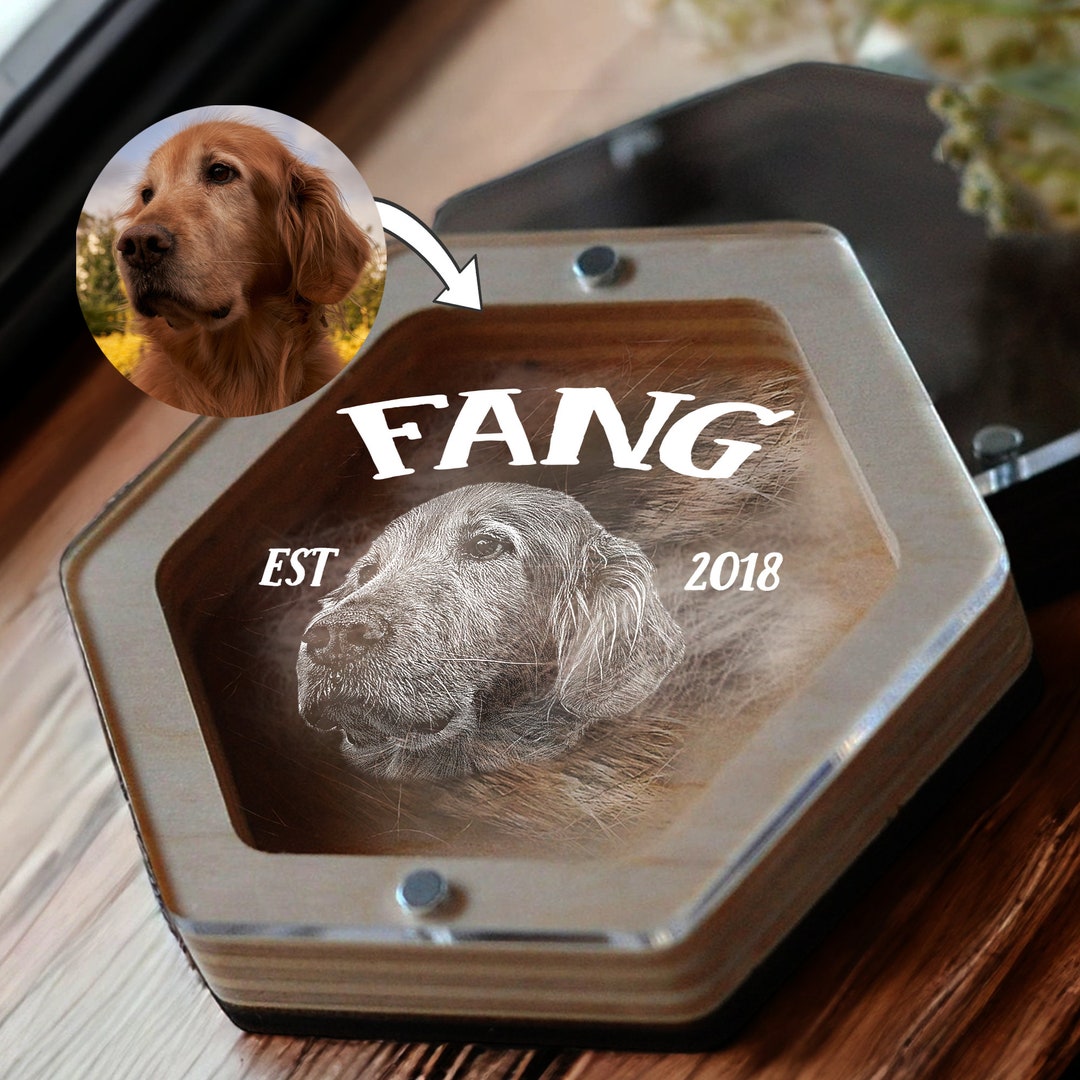 Custom Dog Photo Pet Hair Keepsake Gift, Dog First Christmas ...