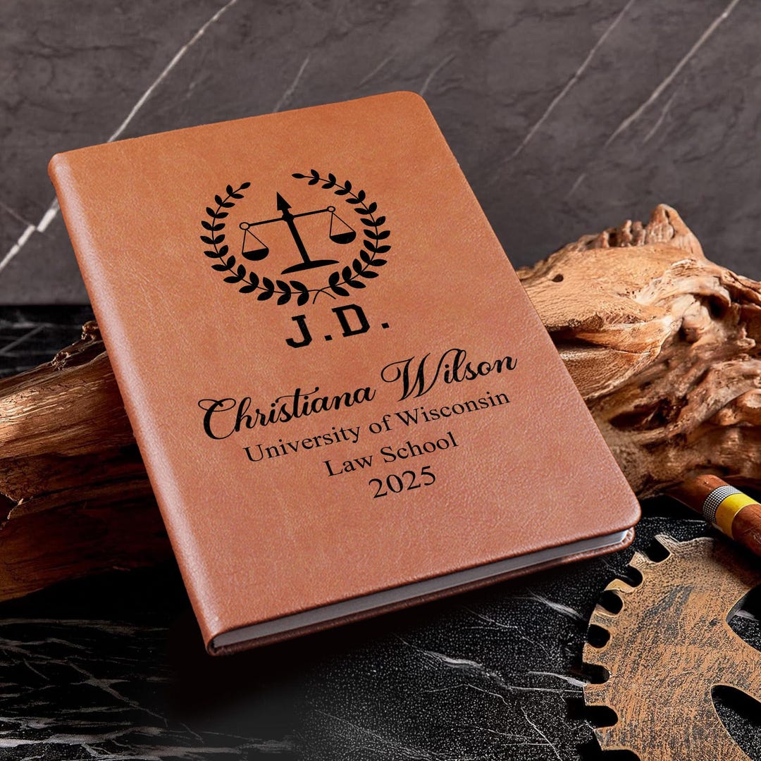 Custom Law Degree Graduation Leather Journal, Personalized Lawyer Gift ...