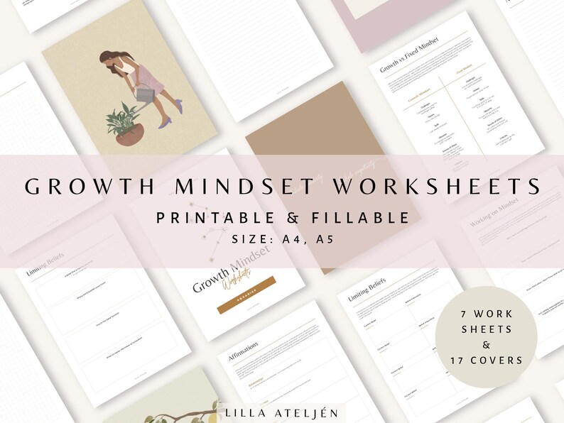 Growth Mindset Printable Worksheets Positive Thinking - Etsy