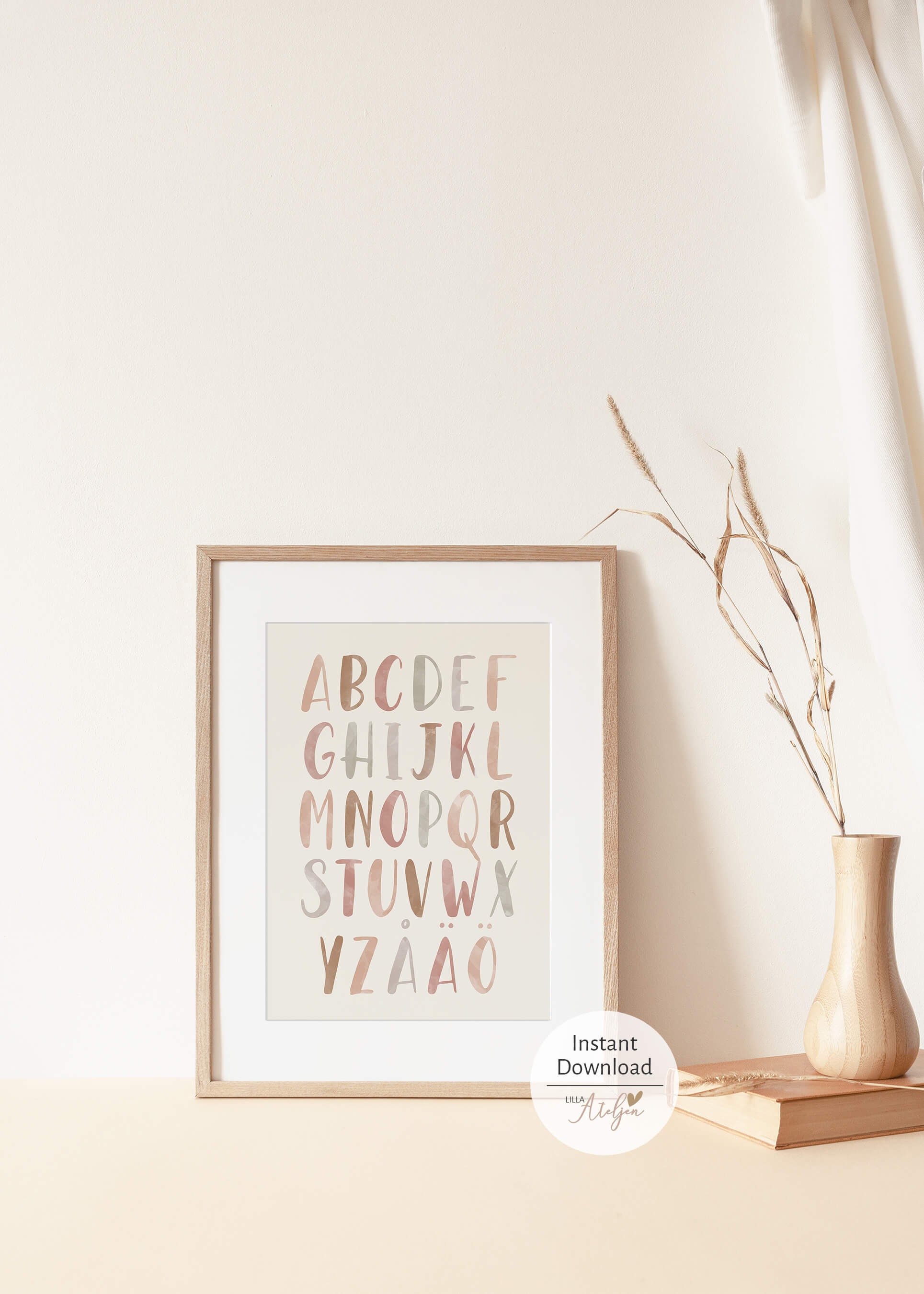 Swedish Alphabet Poster Nursery Print ABCD Wall Poster - Etsy