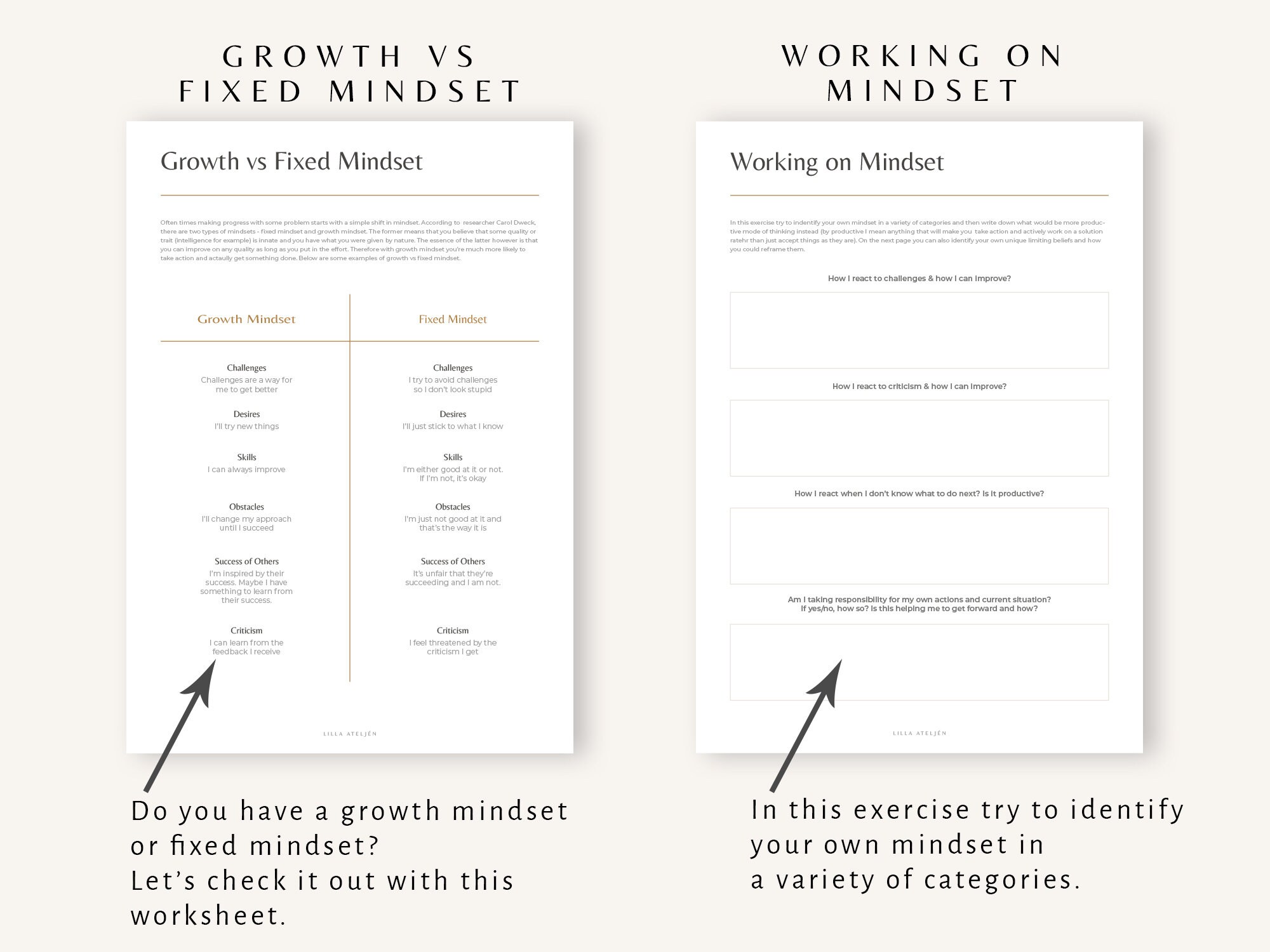 Growth Mindset Printable Worksheets | Positive Thinking | Printable ...