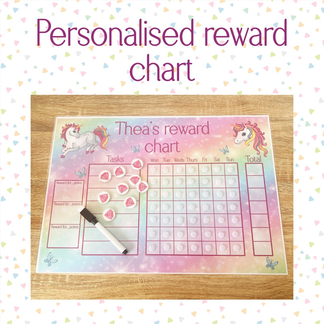A3 Personalised Unicorn Reward Chart - Etsy