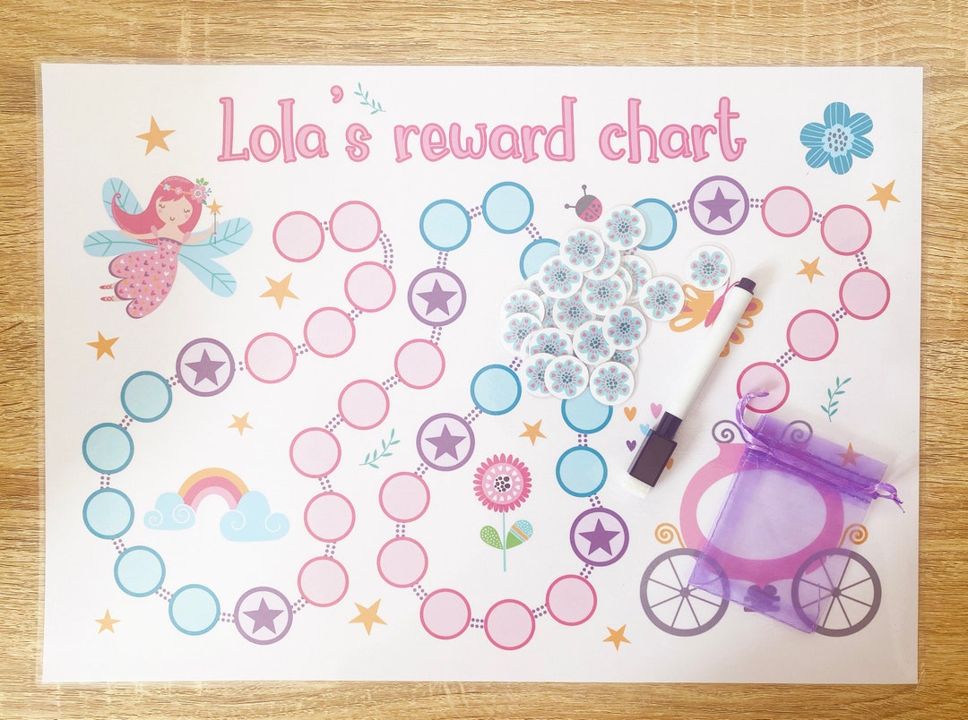 A3 Personalised Fairy Reward Chart - Etsy UK