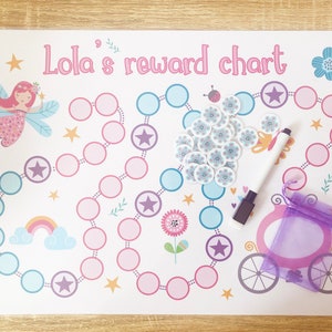 A3 Personalised Fairy Reward Chart - Etsy UK