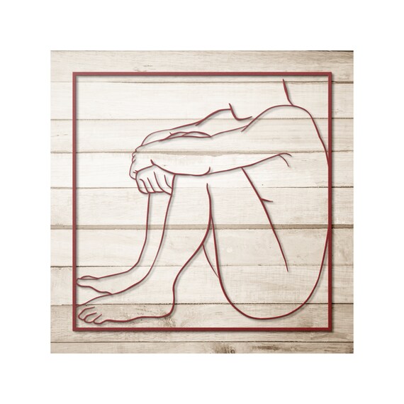 Emotional Person Die-cut Metal Line Art Sad Body 3D Wall Art - Etsy