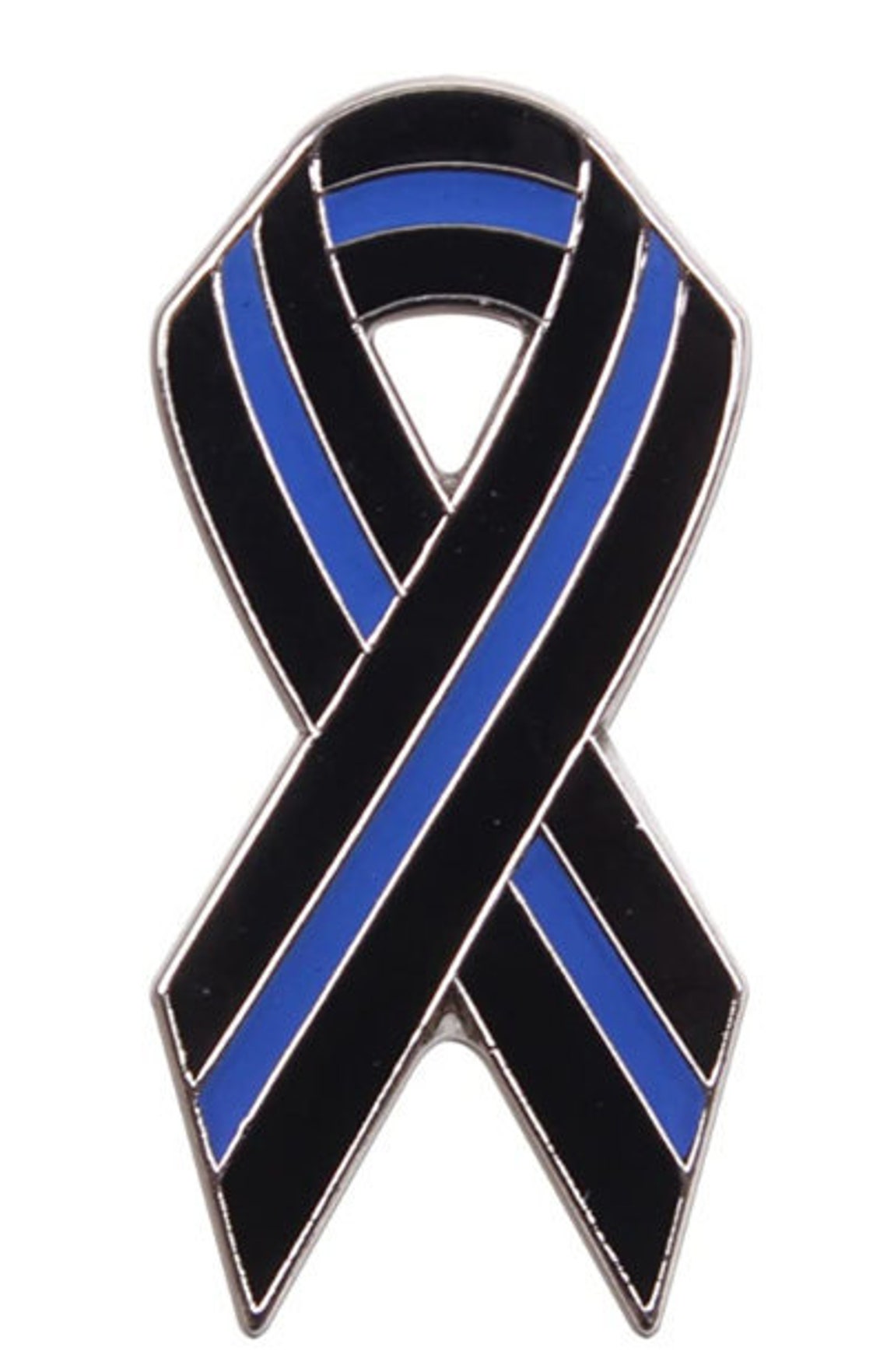 Thin Blue Line Ribbon Cloisonne Pin | Etsy