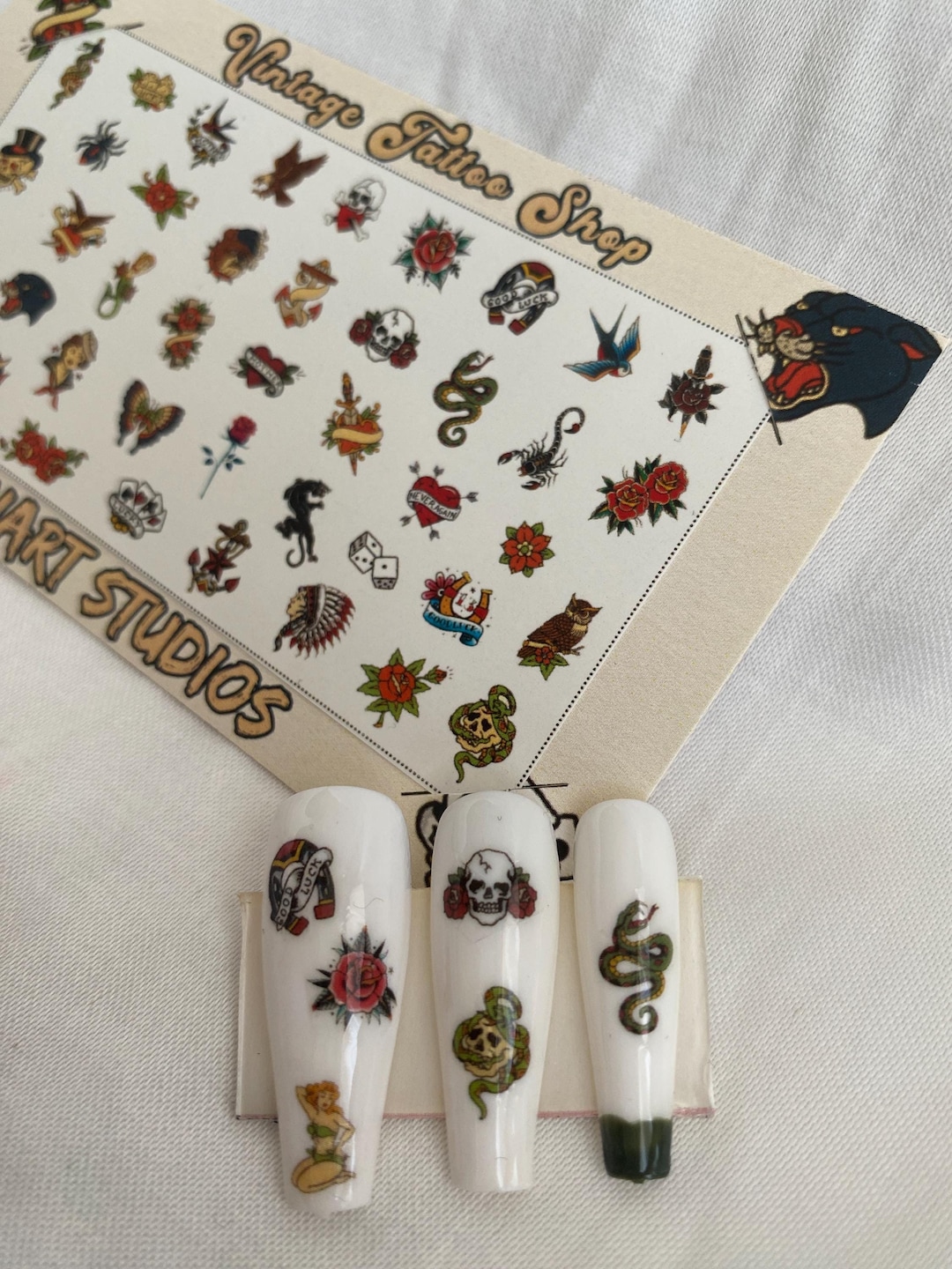 Waterslide Nail Decals | Tattoo Nail Art | Nail Stickers | Nail Art ...