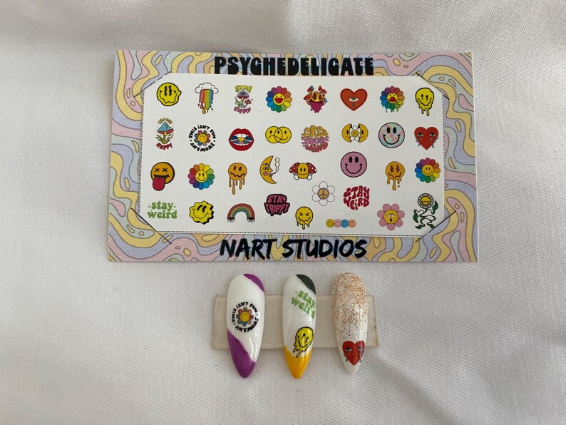 Waterslide Nail Decals | Smiley Nail Art | Nail Stickers | Nail Art ...