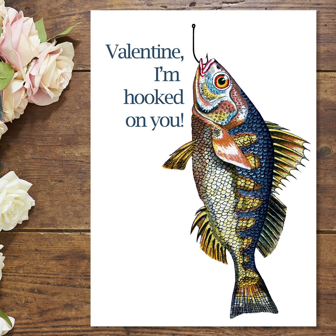 Printable Fish Valentine's Card for Men and Women- Digital Download - Etsy