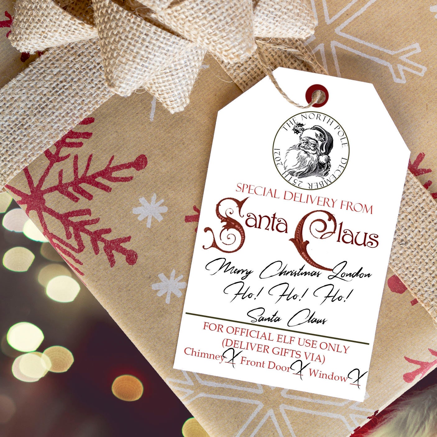 Gift Tag and Christmas Letter Bundle- Special Delivery From Santa Claus ...