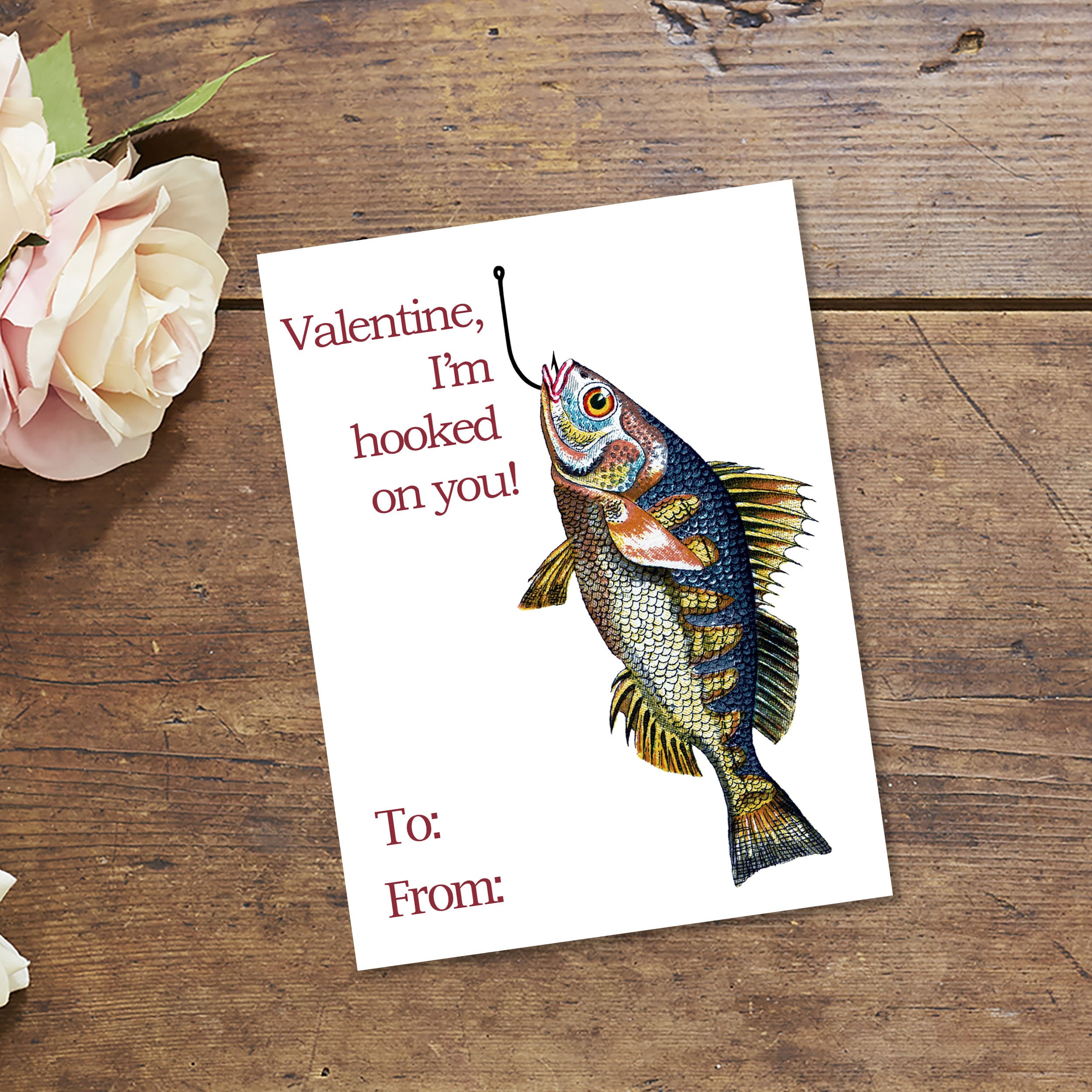 Printable Fish Valentine's Cards for Kids Digital | Etsy