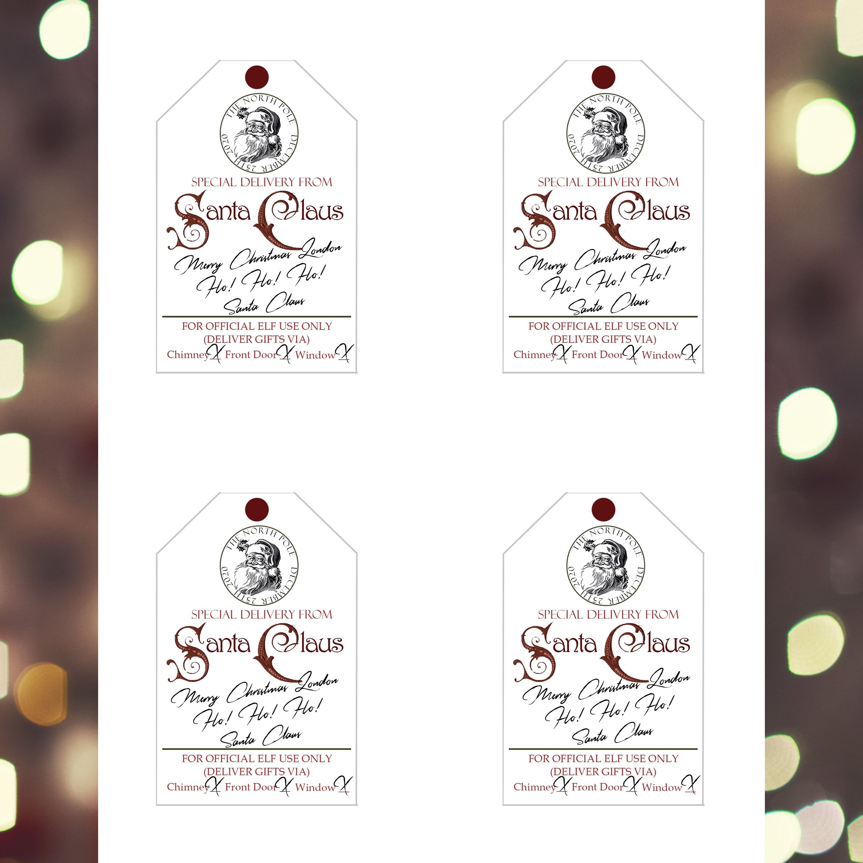 Gift Tag and Christmas Letter Bundle- Special Delivery From Santa Claus ...