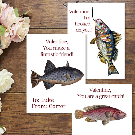 Valentine Fish Printable Printable And Editable Fishing Valentine Card