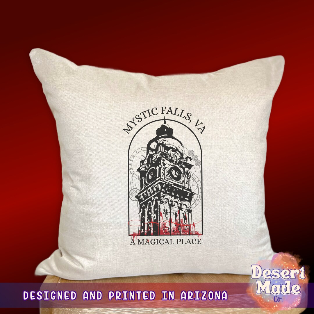 Mystic Falls Pillow Cover the Vampire Diaries Fan Gift TVD Clock Tower ...