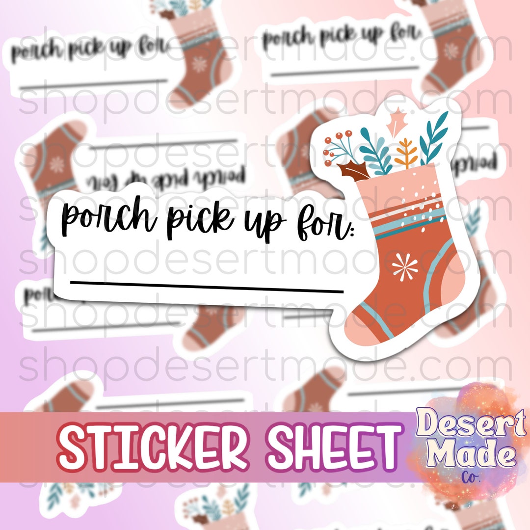Boho Stocking Porch Pick up Order Stickers Writable Christmas Order ...