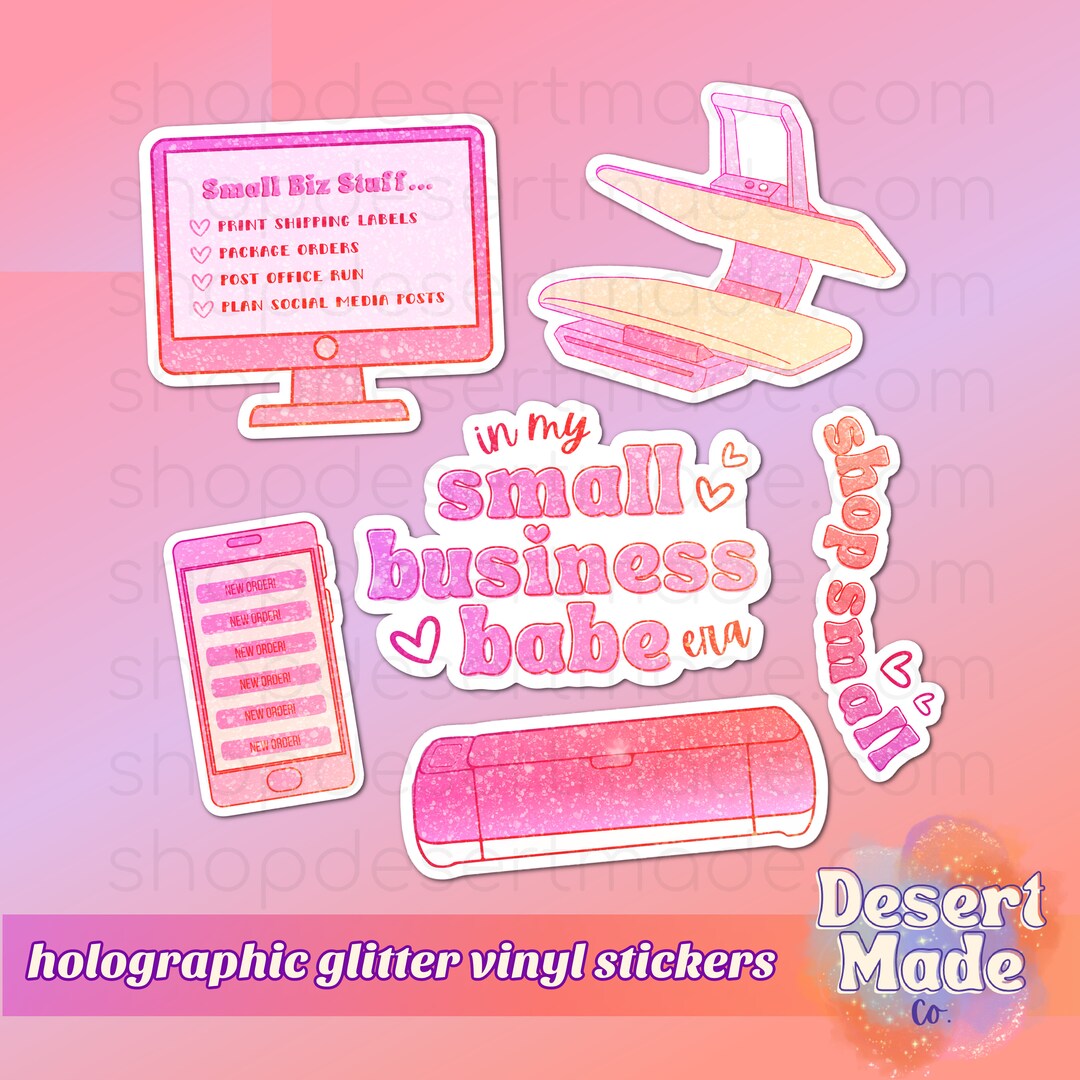 In My Small Business Babe Era Glitter Vinyl Sticker Pack Small Business ...