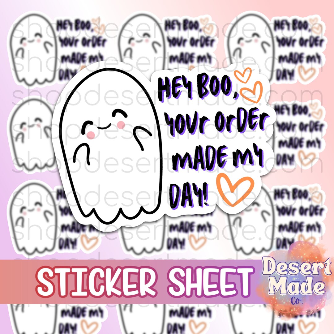 Hey Boo, Your Order Made My Day Cute Ghost Halloween Order Package ...