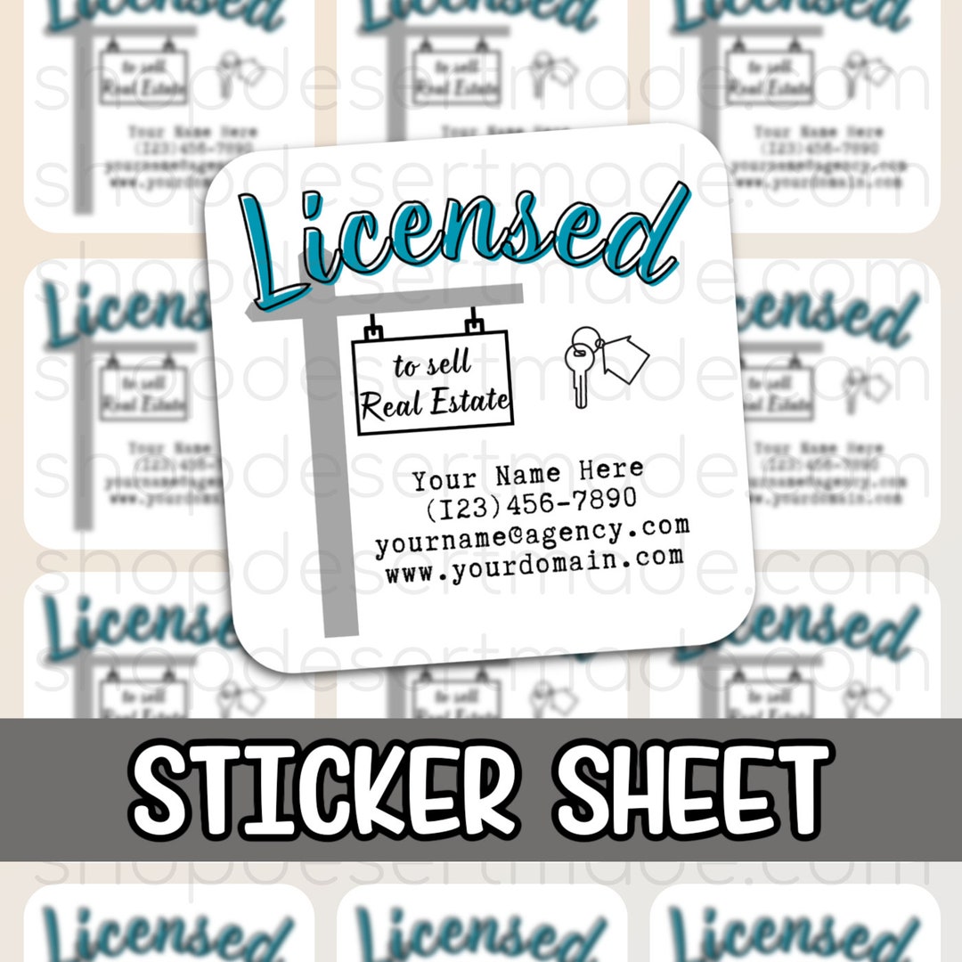 Licensed to Sell Realtor Stickers Custom Realtor Marketing Mail ...