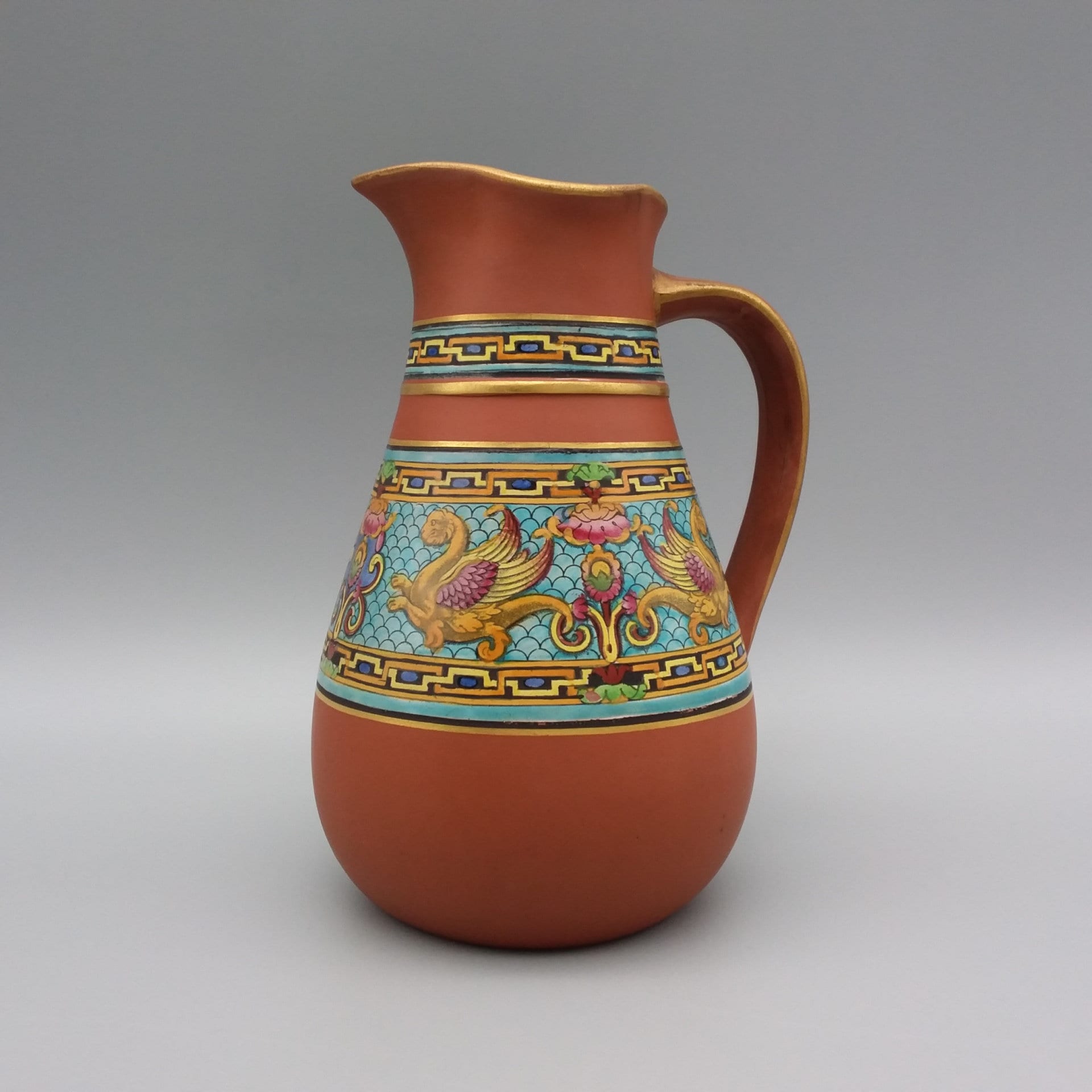 Terracotta Pitcher Prattware terracotta English, Mid 19th Century - Etsy