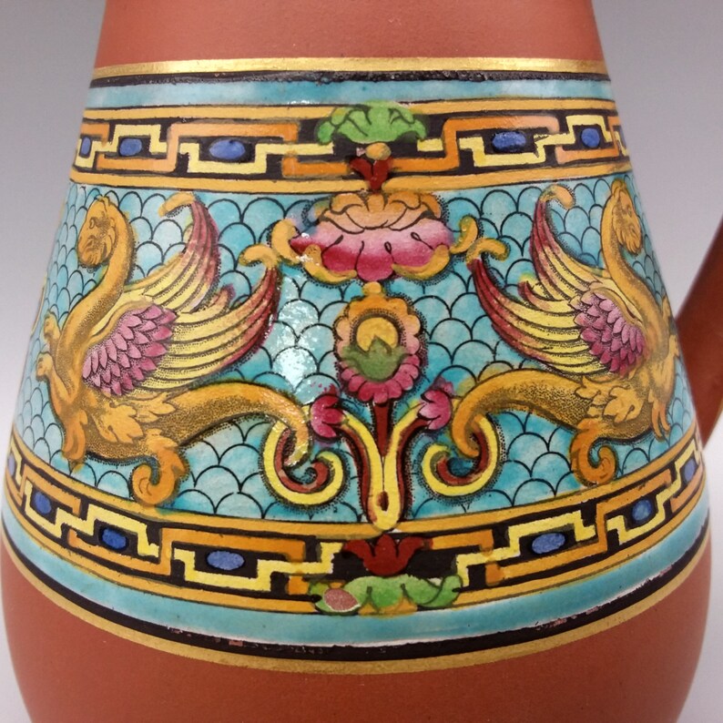 Terracotta Pitcher Prattware terracotta English, Mid 19th Century - Etsy