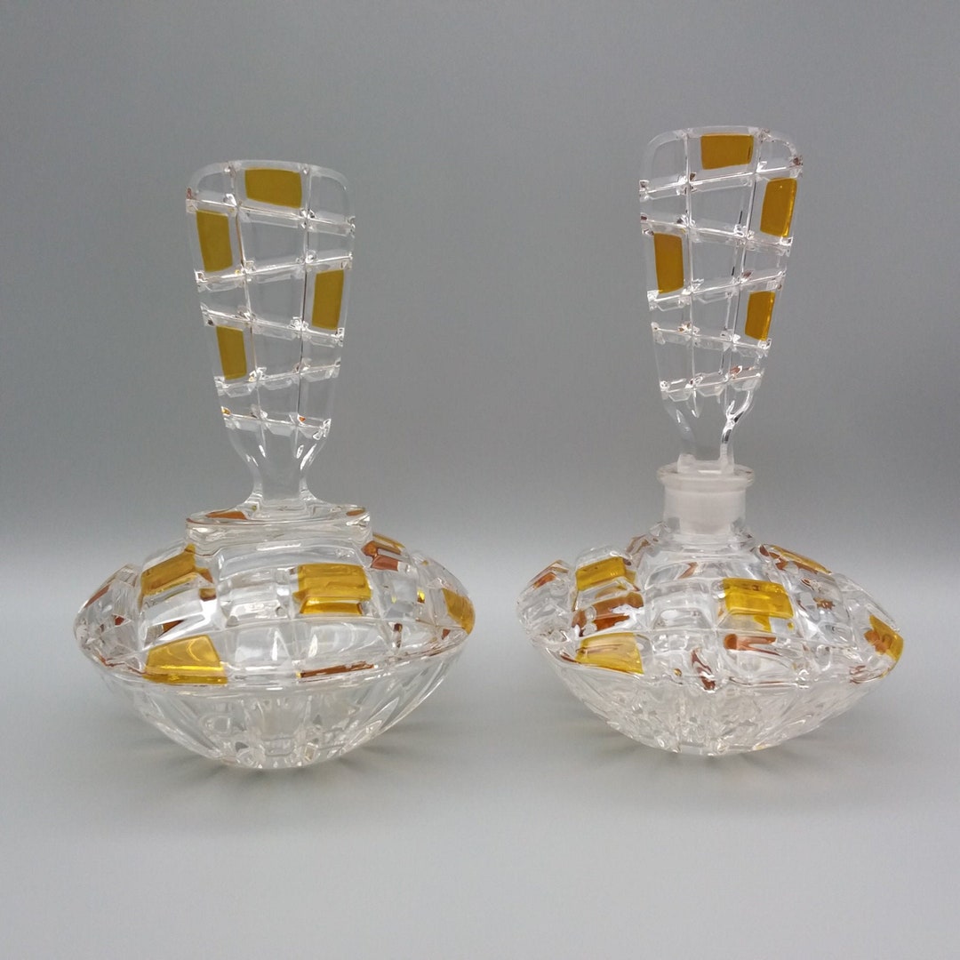 Two-tone Cut Crystal Toilet Set From the Art Deco Period, Vintage - Etsy