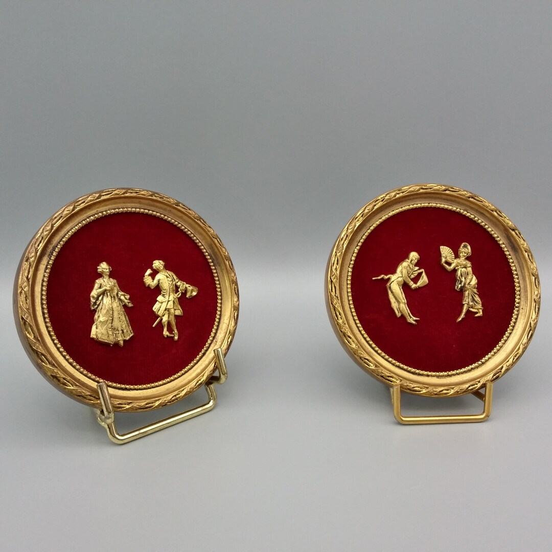 Two Round "gilor Paris" Medallion Frames, in Gold Bronze in Fine Gold ...
