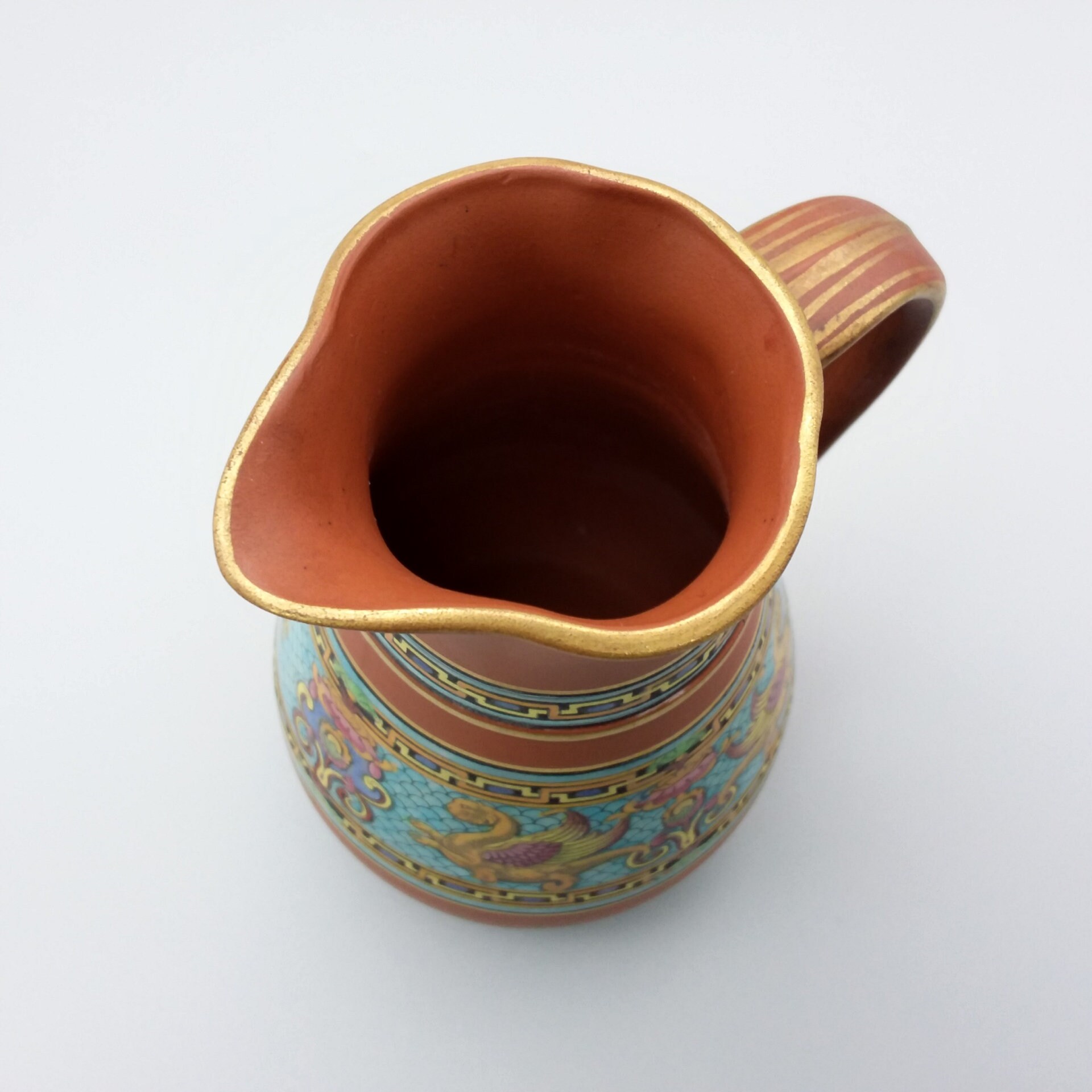 Terracotta Pitcher Prattware terracotta English, Mid 19th Century - Etsy