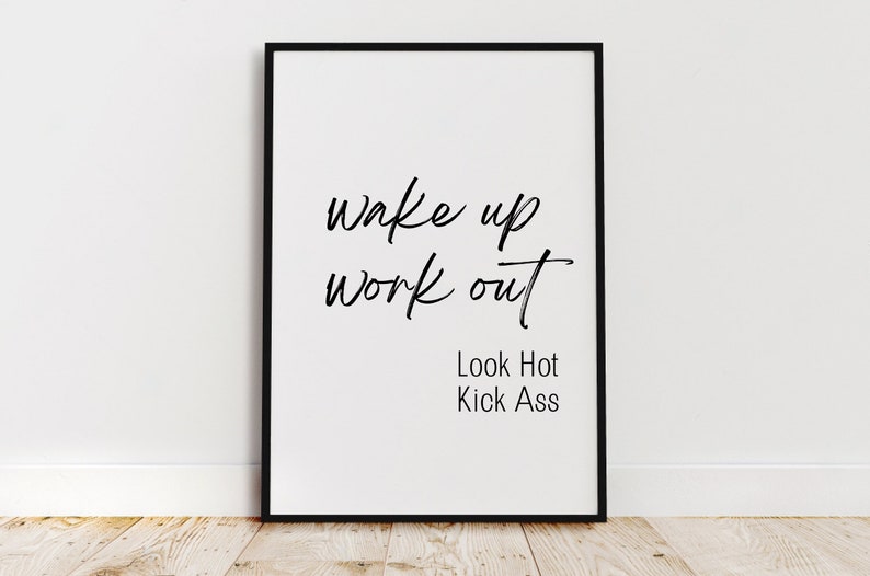 DIGITAL Wake up Work Out Gym Wall Art Printable Workout - Etsy
