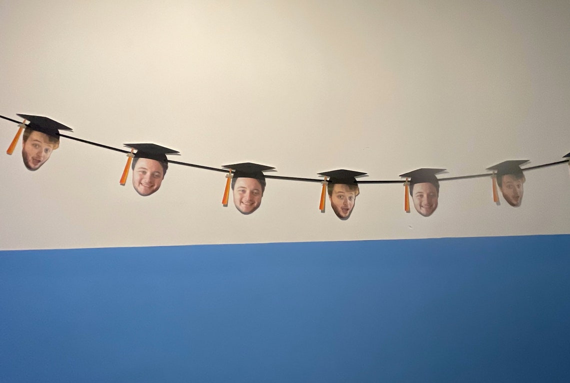 Custom Face Graduation Party Banner With Grad Cap and Tassel - Etsy