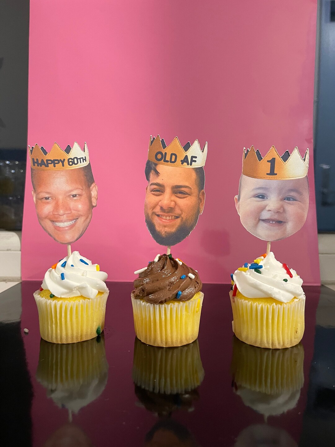 24 Custom Face or Logo Cupcake Toppers - Etsy