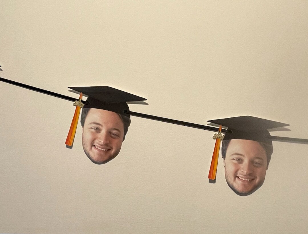 Custom Face Graduation Party Banner With Grad Cap and Tassel - Etsy
