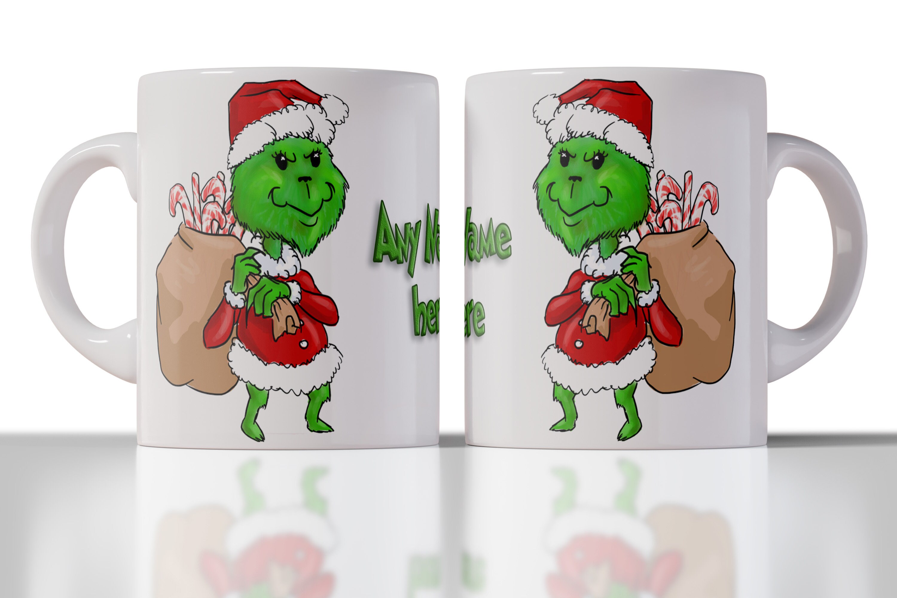 Lindo Grinch Navidad taza Grinch Diseño Taza de Té Ideas de - Etsy España