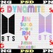 BTS Dynamite Sublimation Psd File ,five Clipart Pack With All Member ...