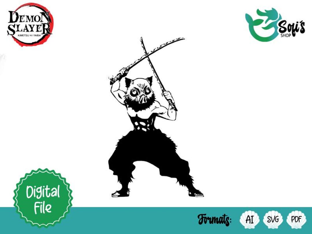 Demon Slayer Inosuke SVG PDF AI Digital File Anime - Etsy