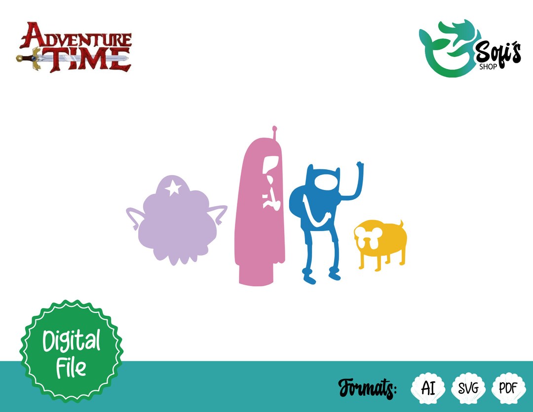 Adventure Time SVG PDF AI Digital File Cartoon Show - Etsy