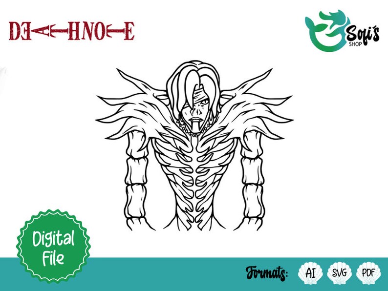 Death Note Rem SVG PDF AI Digital File Anime - Etsy