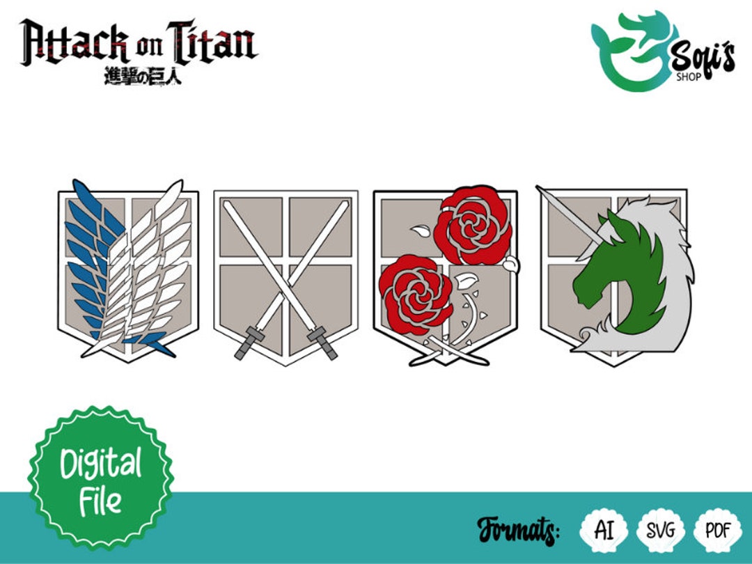 Attack on Titan Emblems SVG PDF AI Digital File Anime - Etsy