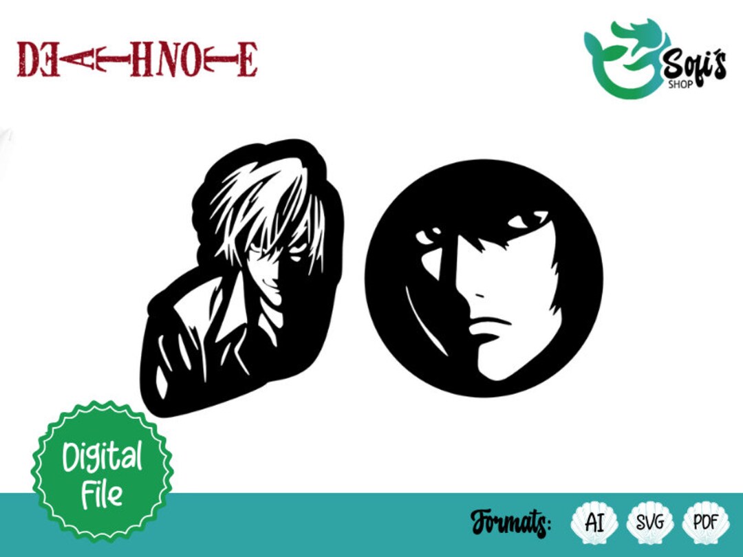 Death Note Yagami Light SVG PDF AI Digital File Anime - Etsy