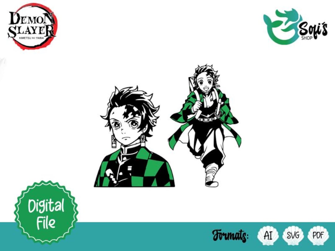 Demon Slayer Tanjiro SVG PDF AI Digital File Anime - Etsy