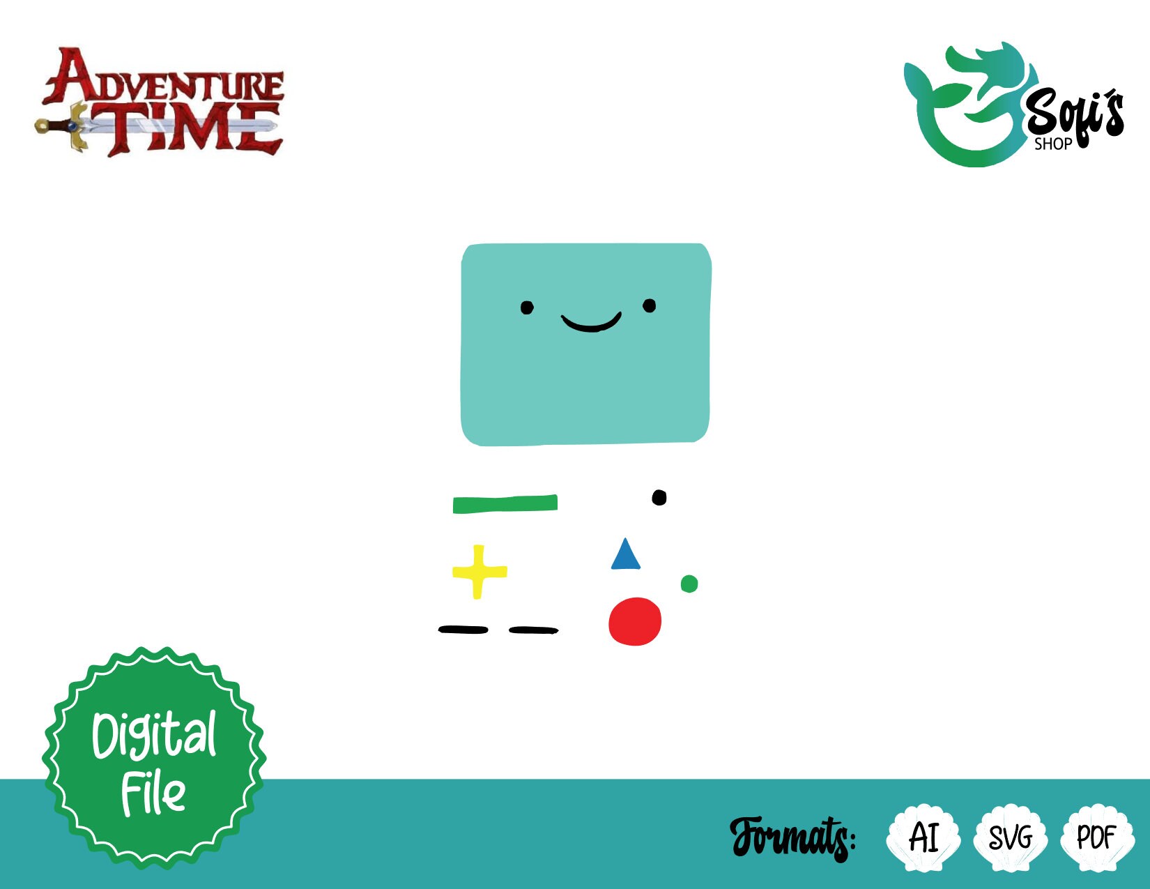 Adventure Time Beemo SVG PDF AI Digital File Cartoon Show - Etsy