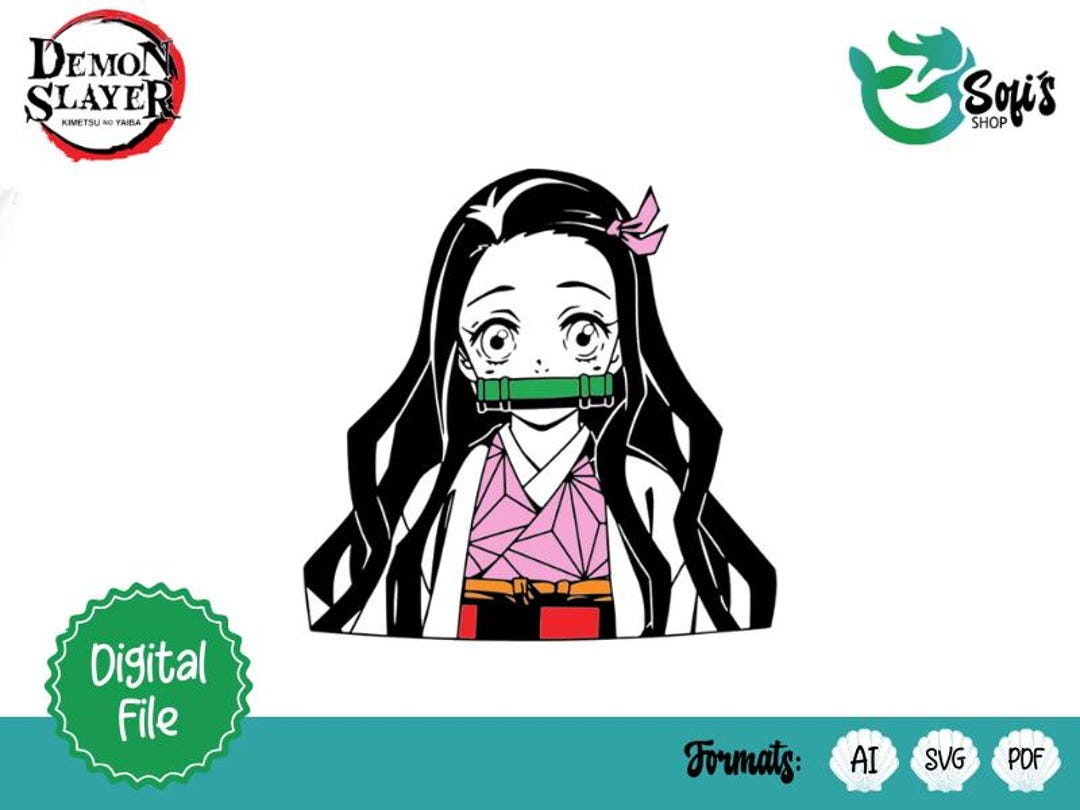 Demon Slayer Nezuko SVG PDF AI Digital File Anime - Etsy