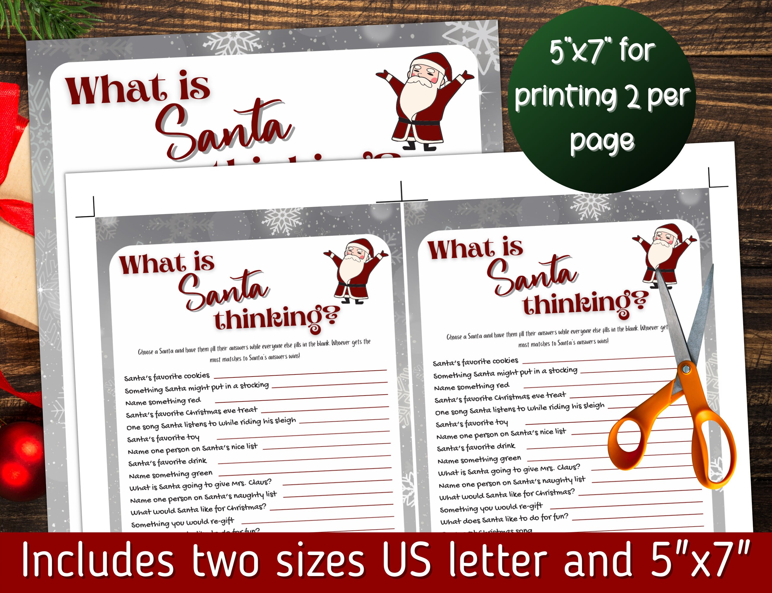 What is Santa Thinking Game, Christmas Game for Adults, Holiday Party ...