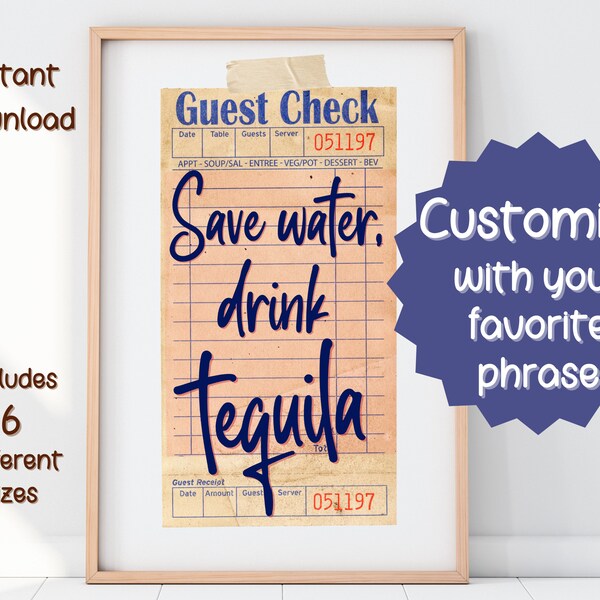 Guest Check Art Print - Etsy