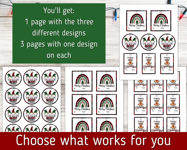 Christmas Gift Tags Printable, Christmas Gift Stickers, Christmas ...